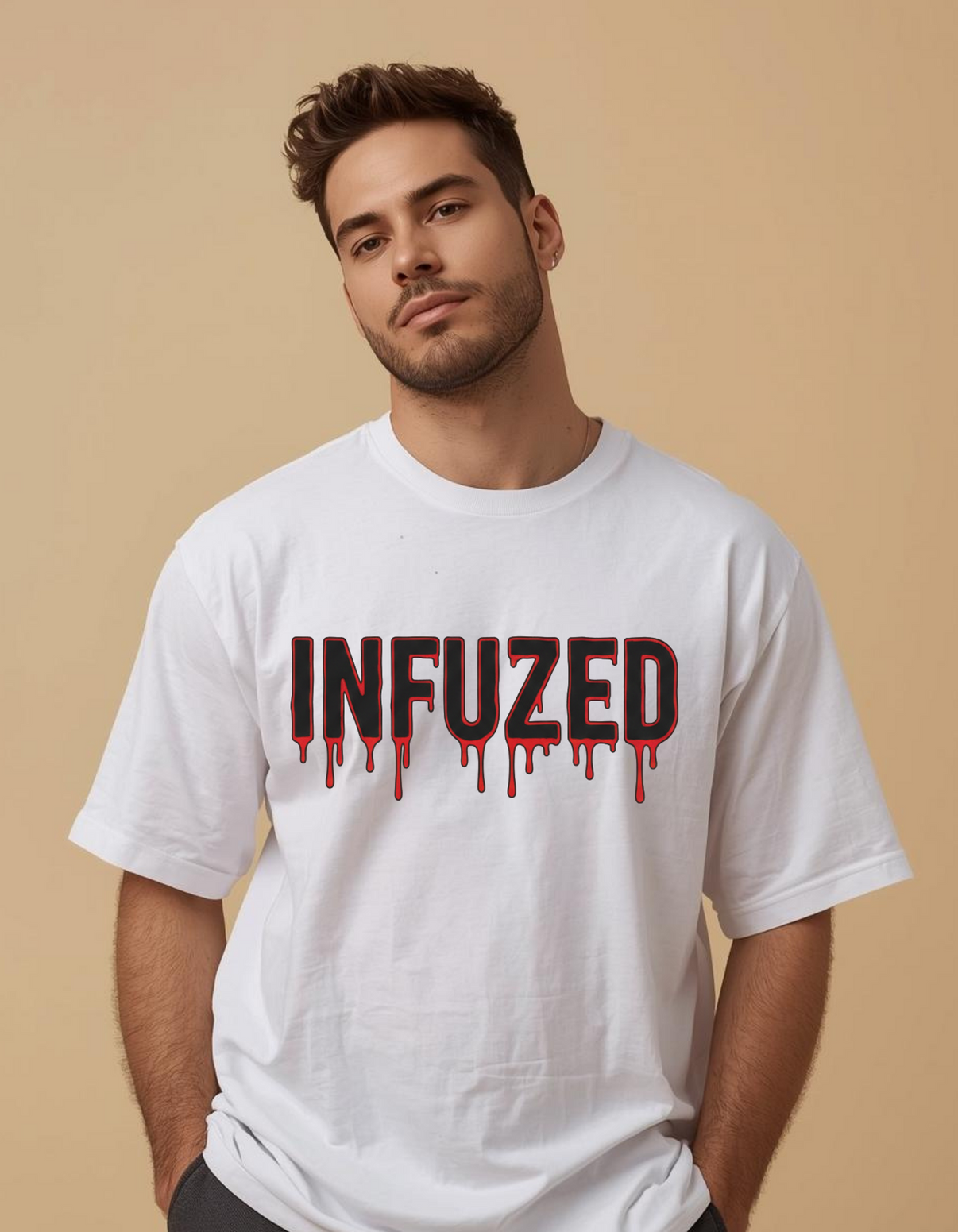 INFUZED™ Drip Graphic Oversized T-Shirt – Streetwear Boxy Fit – Infuzed